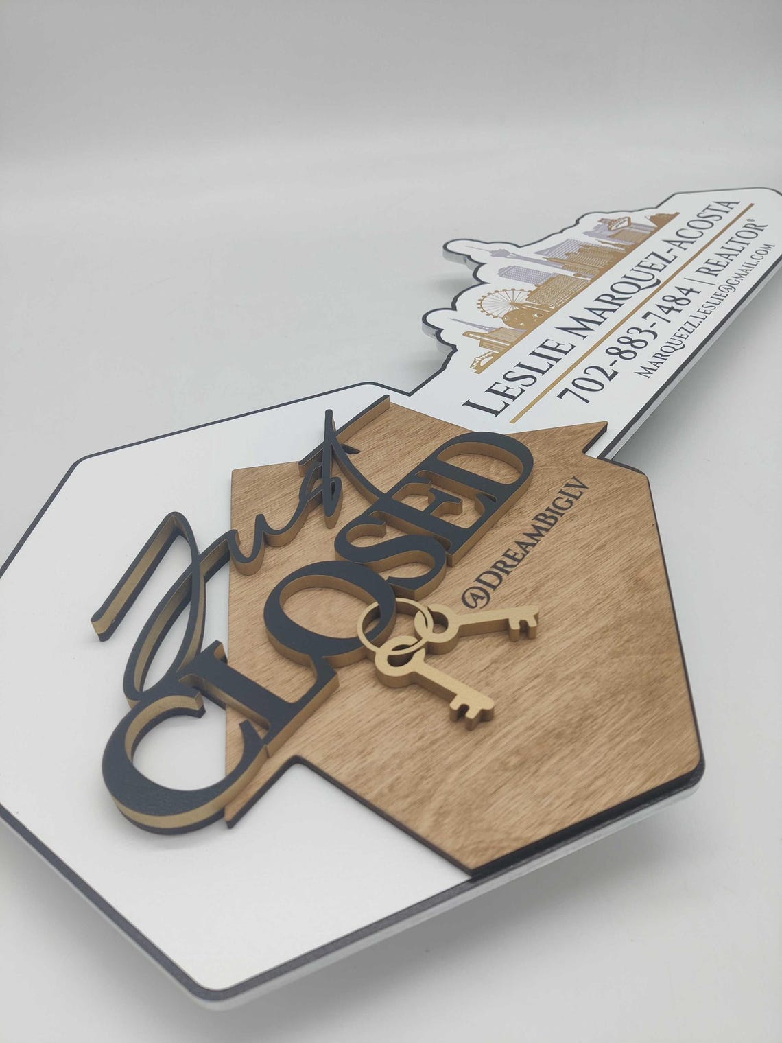 Just Closed Sign, 3D Key Sign, Closing Photo Prop, Wood House, Key Sign ...