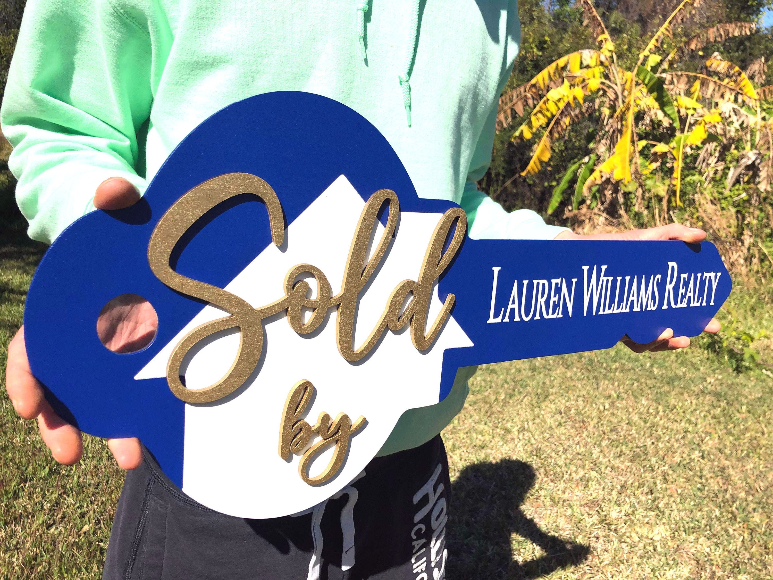 Blue Sold Key Sign for Realtors Realtor Gift Blue Sold Key - Etsy New ...