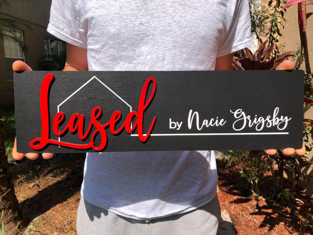 Leased Sign for Realtor | Leased 3D Wooden Sign | Closing Gift Real ...