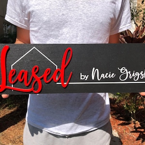 Leased Sign for Realtor | Leased 3D Wooden Sign | Closing Gift Real ...