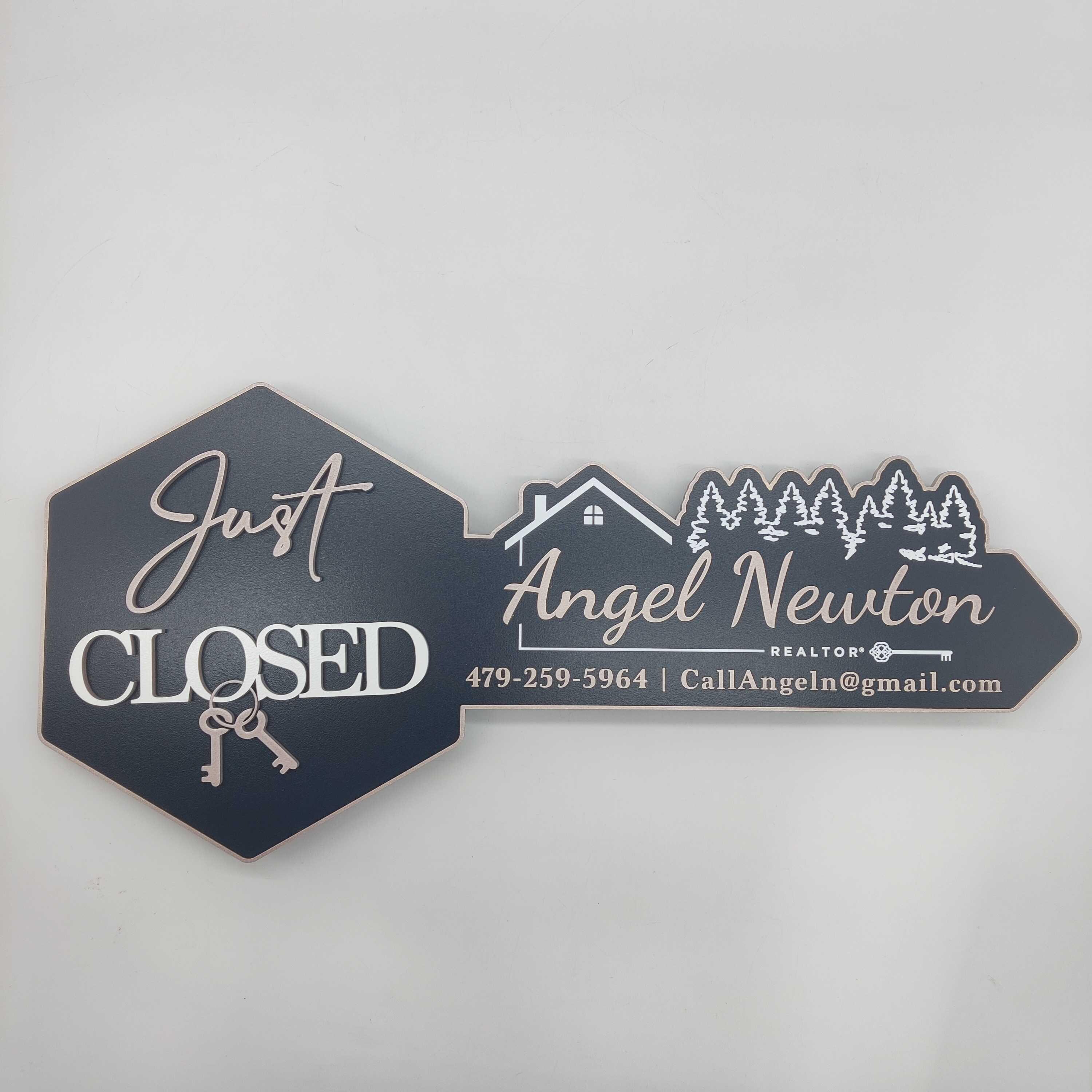 Just Closed Sign, 3D Rose Gold Key, Closing Photo Prop, Key Sign for ...