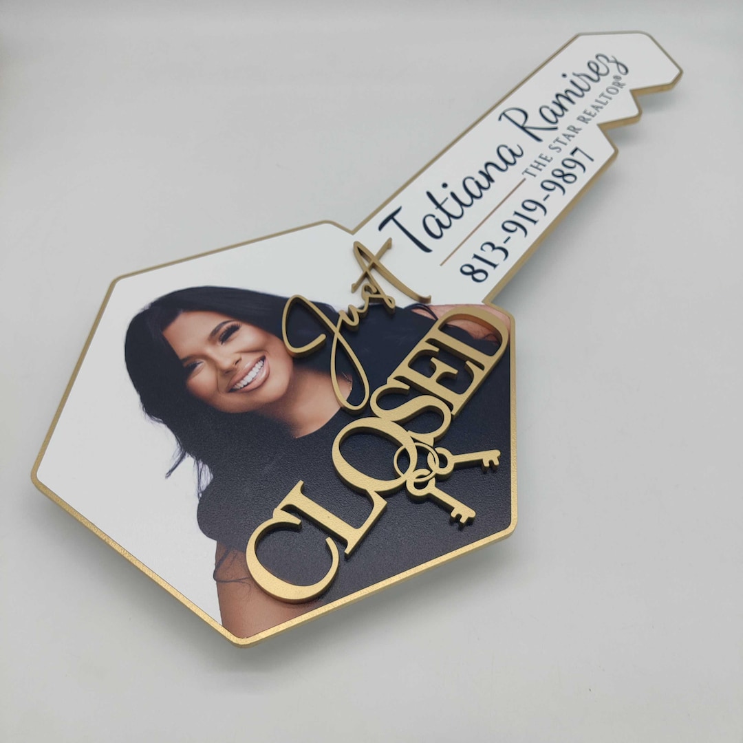 Just Closed Sign With Your Photo, 3D Key Sold Sign, Closing Photo Prop ...