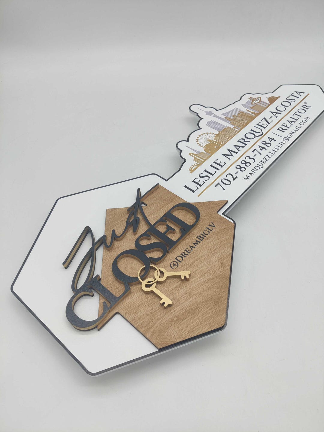 Just Closed Sign, 3D Key Sign, Closing Photo Prop, Wood House, Key Sign ...