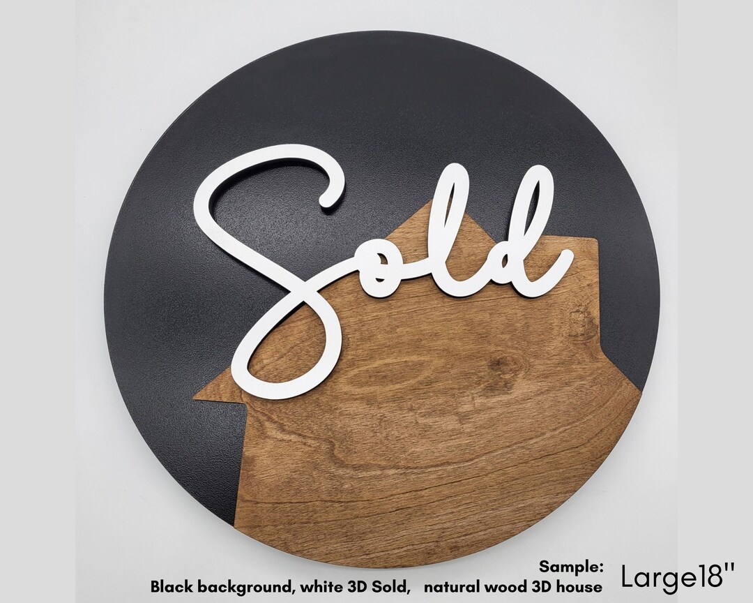 Round Sold Sign, Realtor Closing Custom, Sold Real Estate Sign, Closing ...