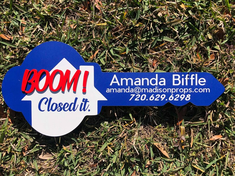 Blue Sold Key Sign for Realtors Realtor Gift Blue Sold Key | Etsy