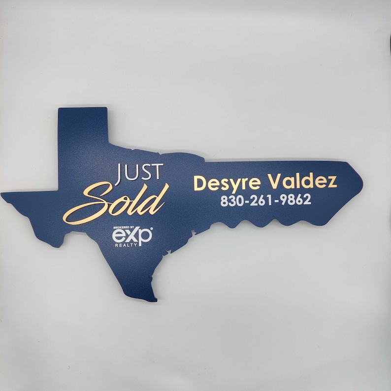 Just Sold Texas Sign, State USA 3D Realtor Closing Customs, Closing ...