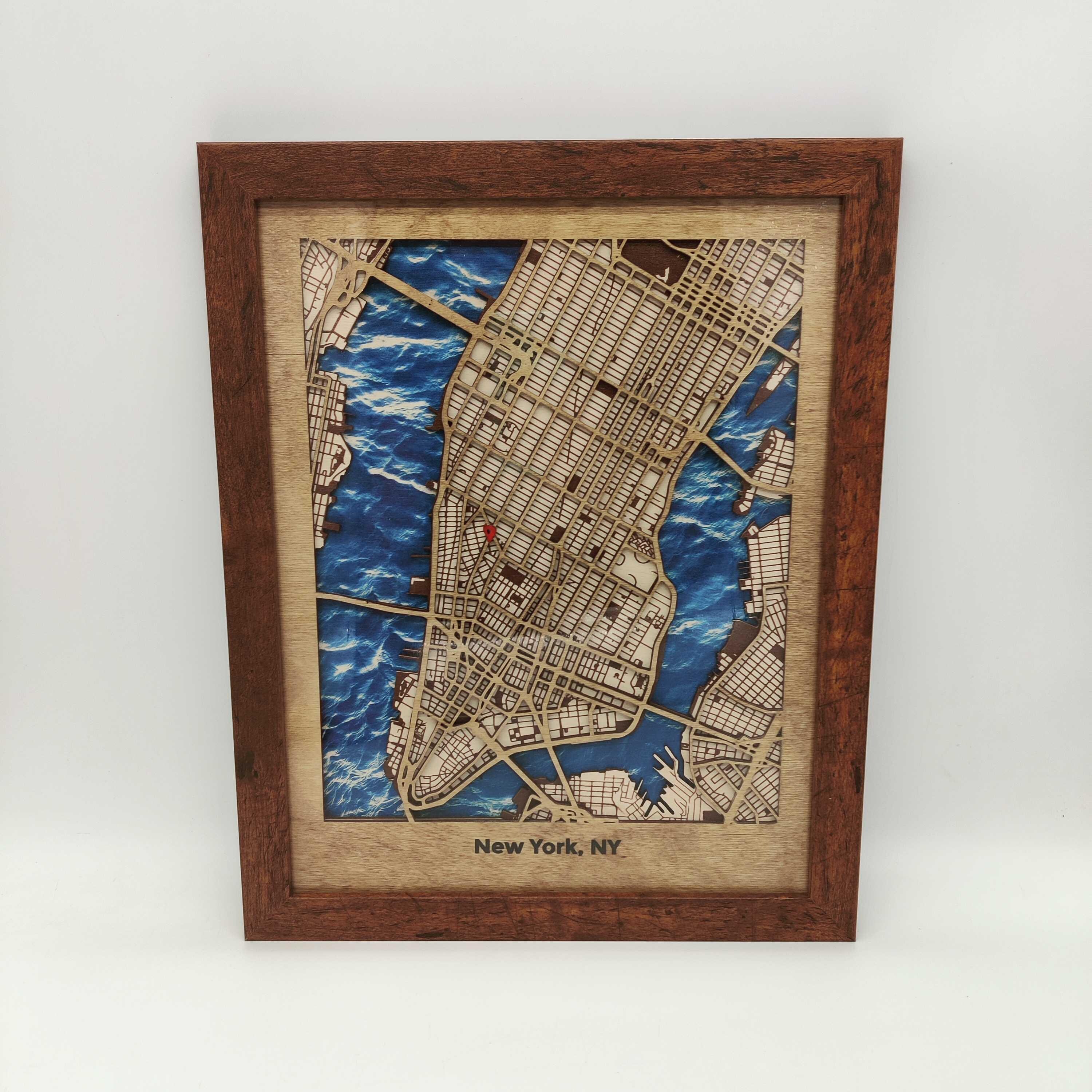 City Map Wall Decor, 3D Custom Any City in the World Map, Wooden 3D ...
