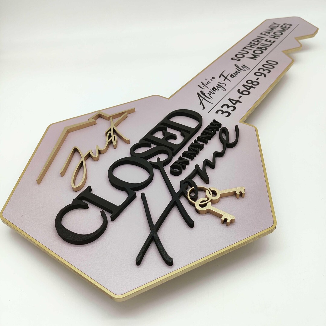 Just Closed on My New Home, Key Sold Sign, Closing Photo Prop, 3D ...