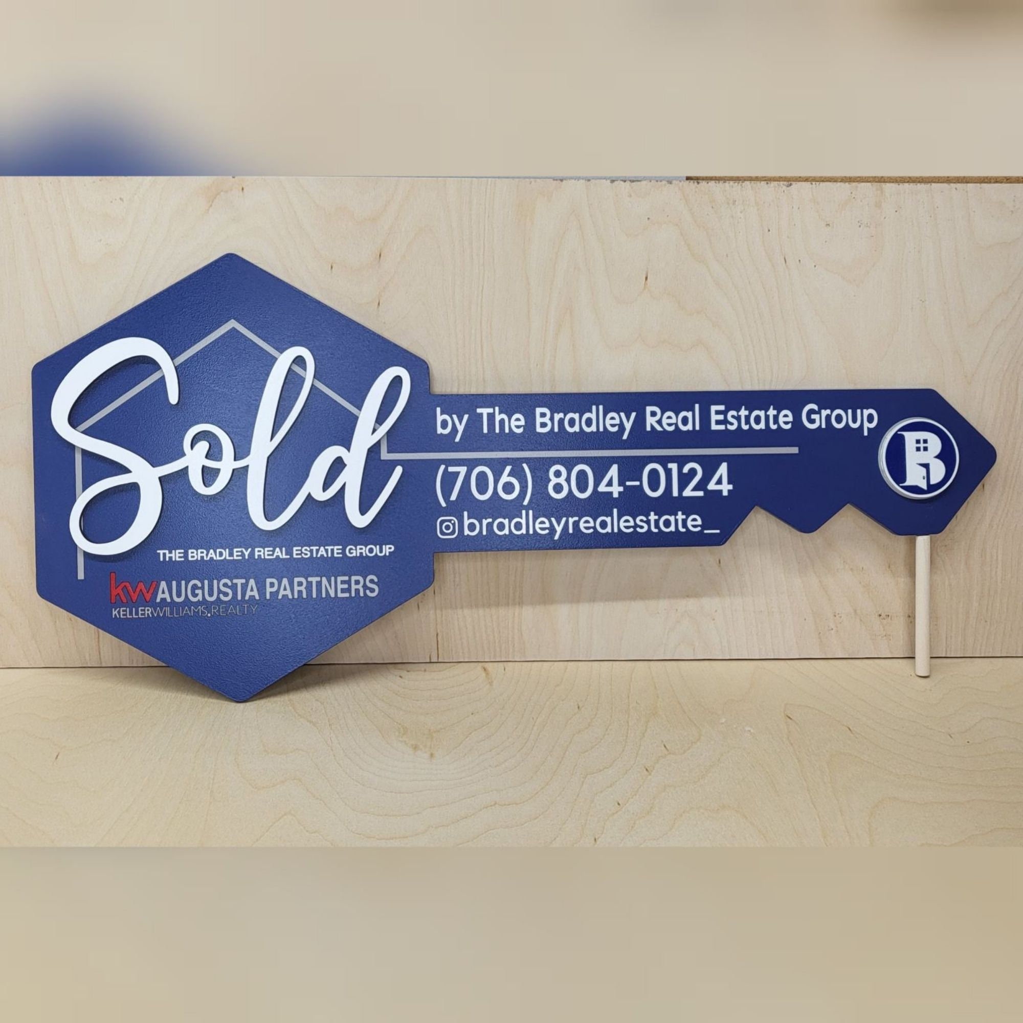 Realtor Key Sold Sign With LOGO Closing Photo Prop Modern - Etsy