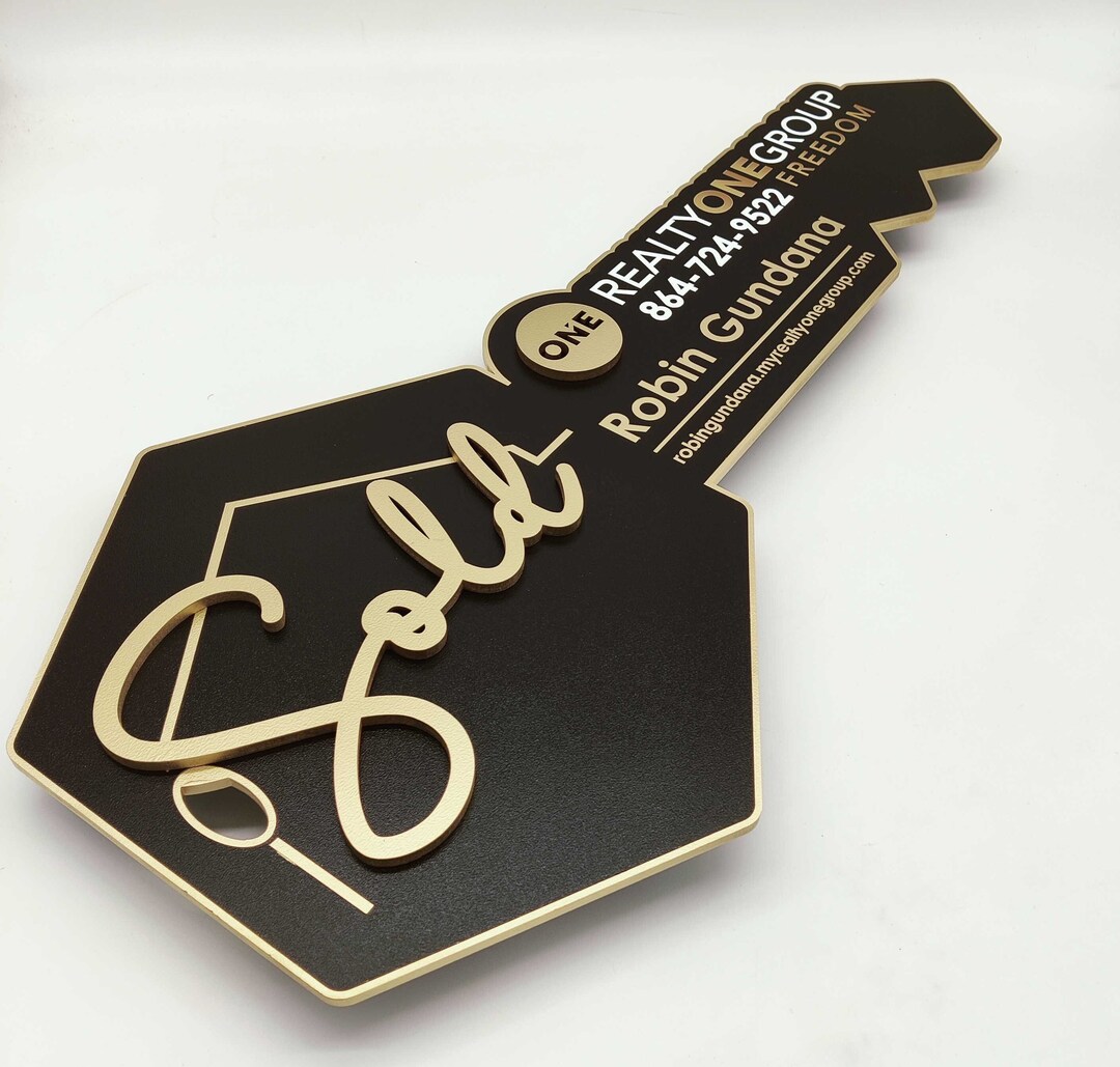3D Hexagon Sold Key Sign: Perfect for Realtor Closings, Photos, and ...
