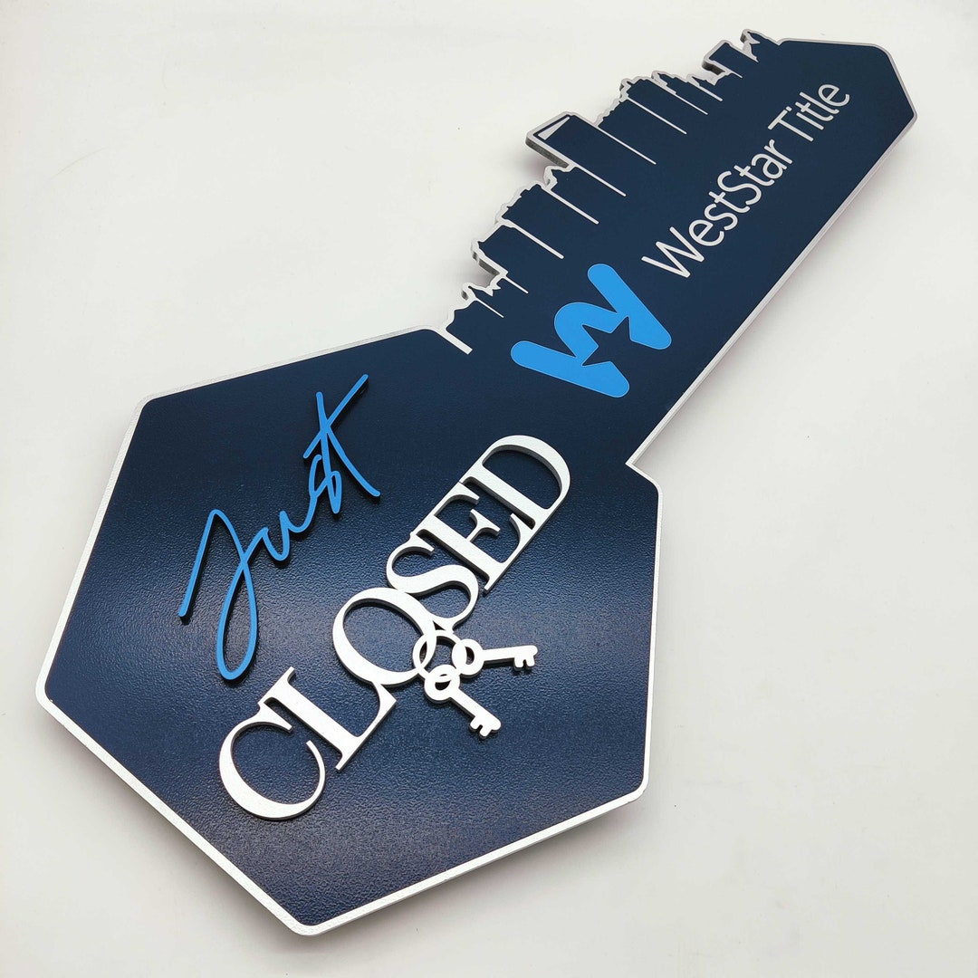 3D Just Closed Key Shaped Sign, Modern Key Sold Sign, Closing Photo ...