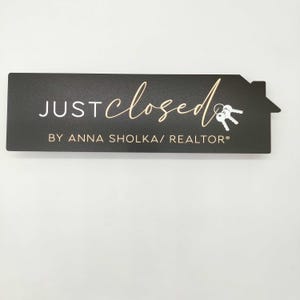 Just Closed Sign, Sold Wooden, Closing Gift Real Estate Agent Broker ...