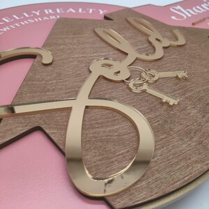 Mirrored Sold Sign Gold, 3D Closing Custom, Sold Real Estate Agent Key ...