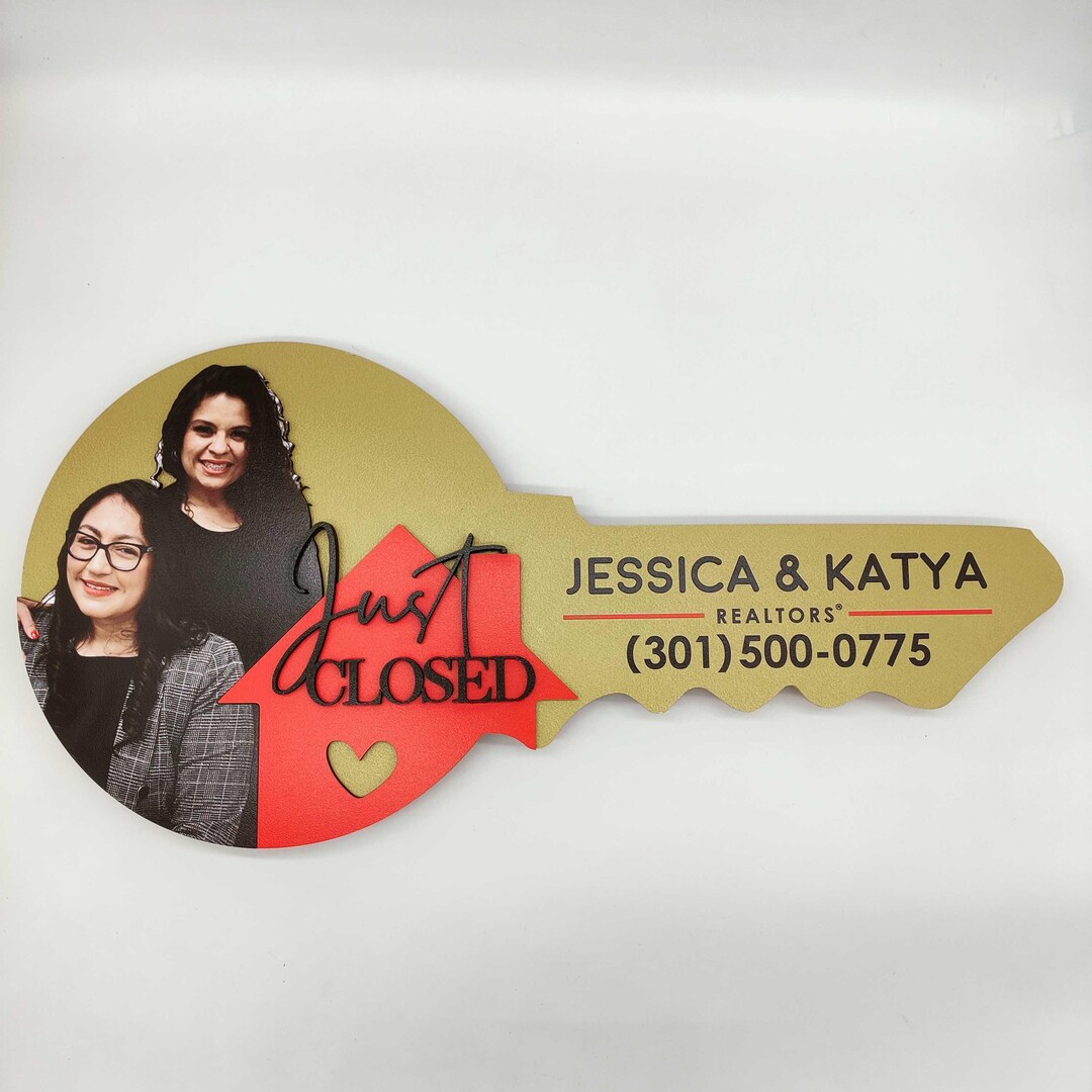Photo Key Sign, Realtor Key Sign, 3D Closing Photo Prop, Modern Key ...