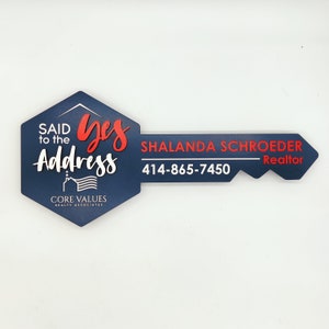 Said Yes to the Address Sign, Key Sold Sign, Closing Photo Prop, 3D Key ...