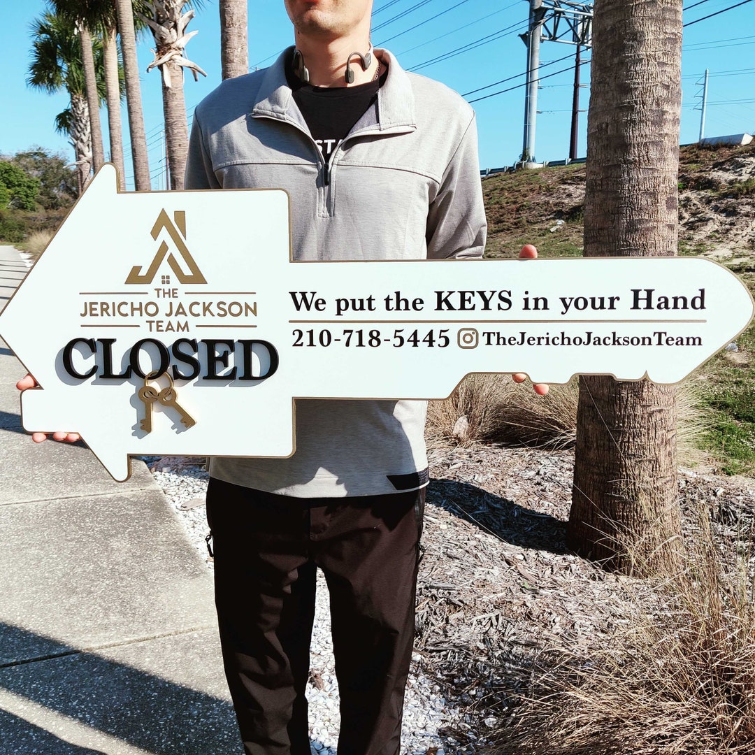 Just Closed Key Sold Sign, 3D House Key Sign for Realtors, Realtor Gift ...