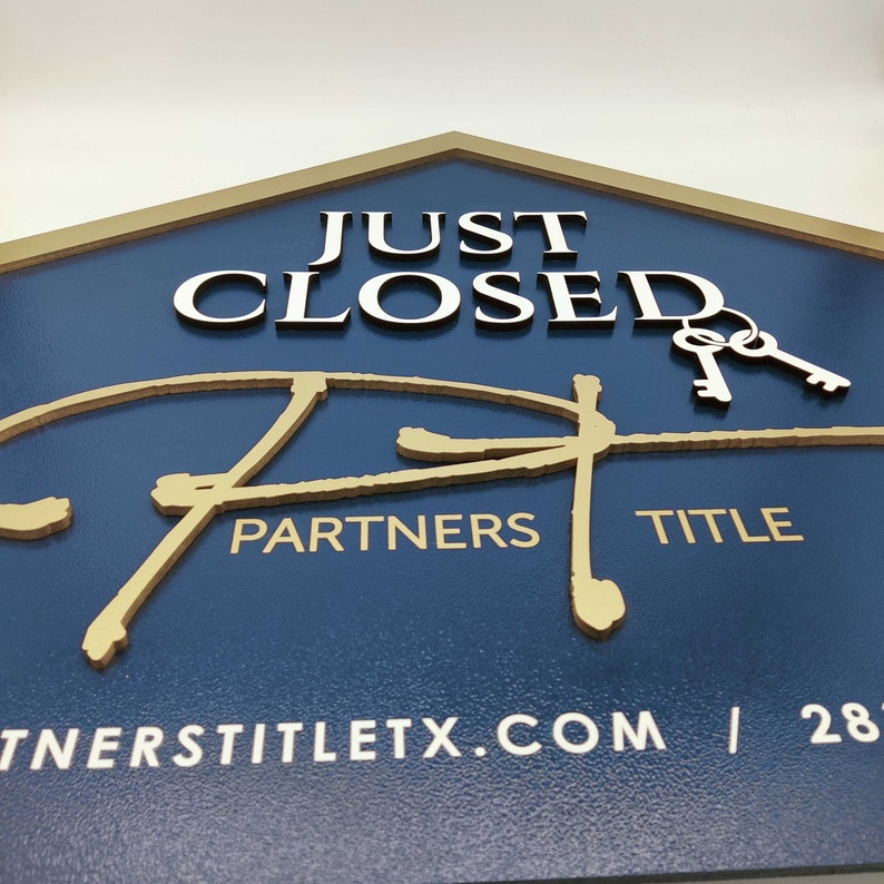 Just Closed House Shaped Sign, House Sign With LOGO, Sold Sign for ...