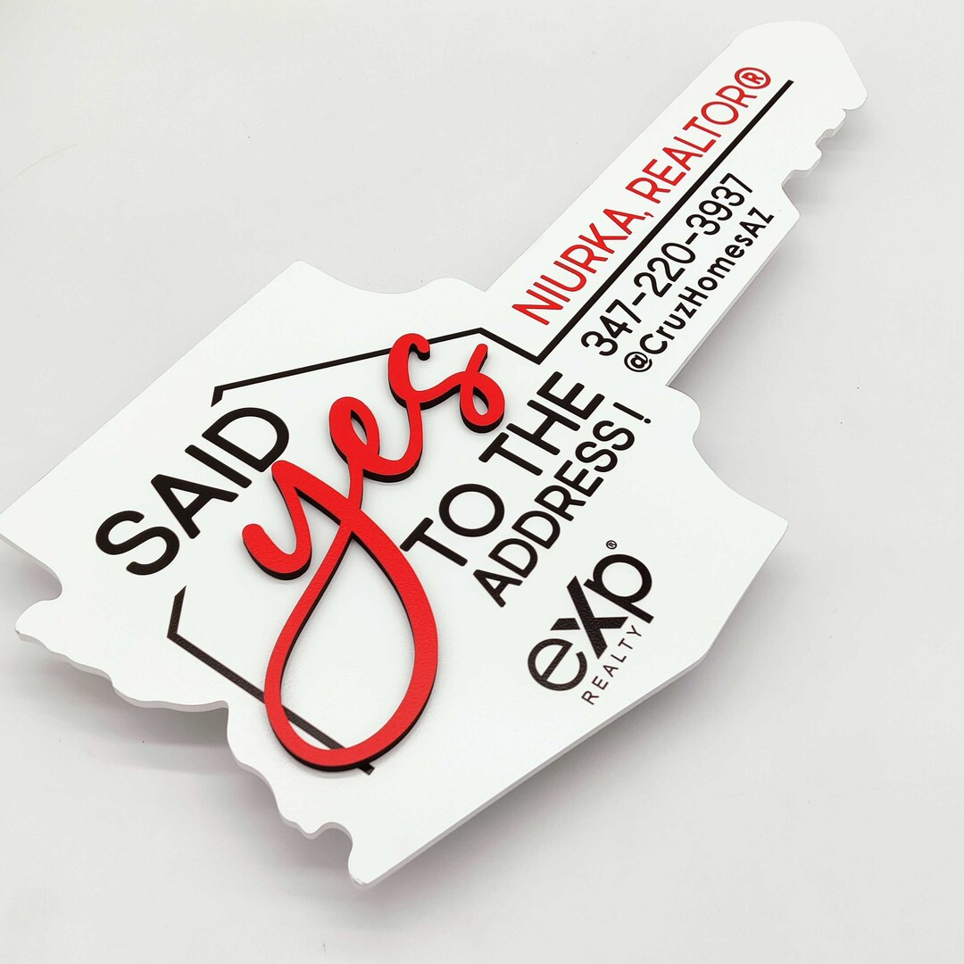 Said Yes to the Address, 3D USA State Key Sold Sign, Closing Photo Prop ...