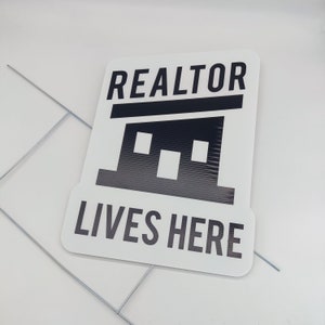 Realtor Lives Here Sign, Neighborhood Realtor Yard Sign, Modern Realtor ...