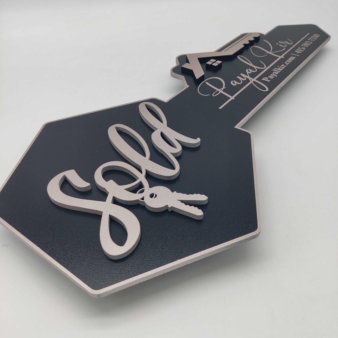 Personalized Sold Key Sign, Realtor Closing Photo Prop, Rose Gold - Etsy