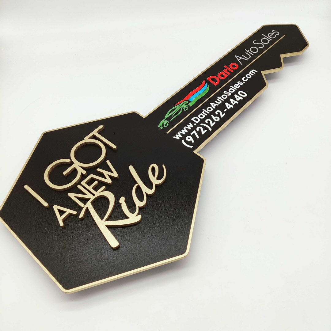 I Got a New Ride Key Sign, Sold Sign, Closing Photo Prop, Car Salesman ...