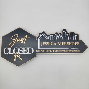 Just Closed, 3D Key Just Closed Sign, Closing Photo Prop, Modern Key ...