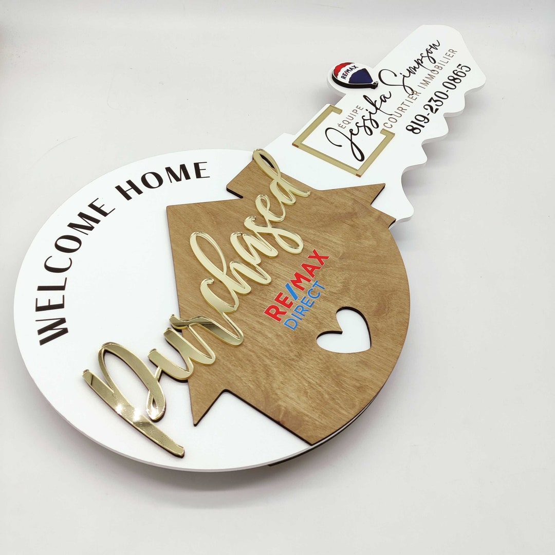 Realtor Sign Gold Sold, Closing Custom, Sold Real Estate Agent Key ...