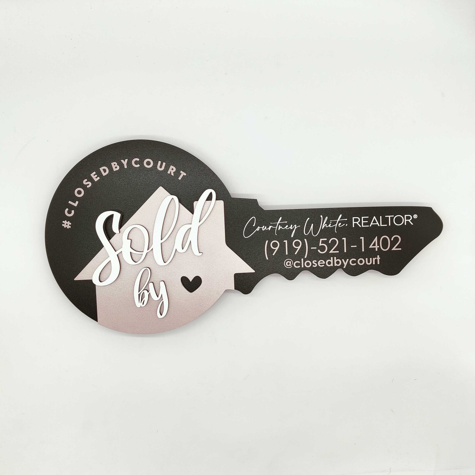 Sold by Sign, Realtor Key Sign, Closing Photo Prop, Modern Key Sign for ...