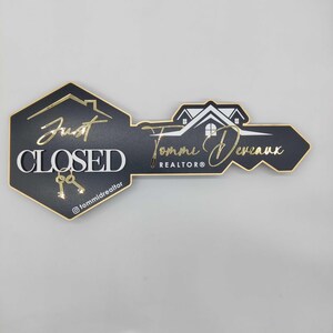 Just Closed, Key Sold Sign, Closing Photo Prop, Modern Key Sign for ...