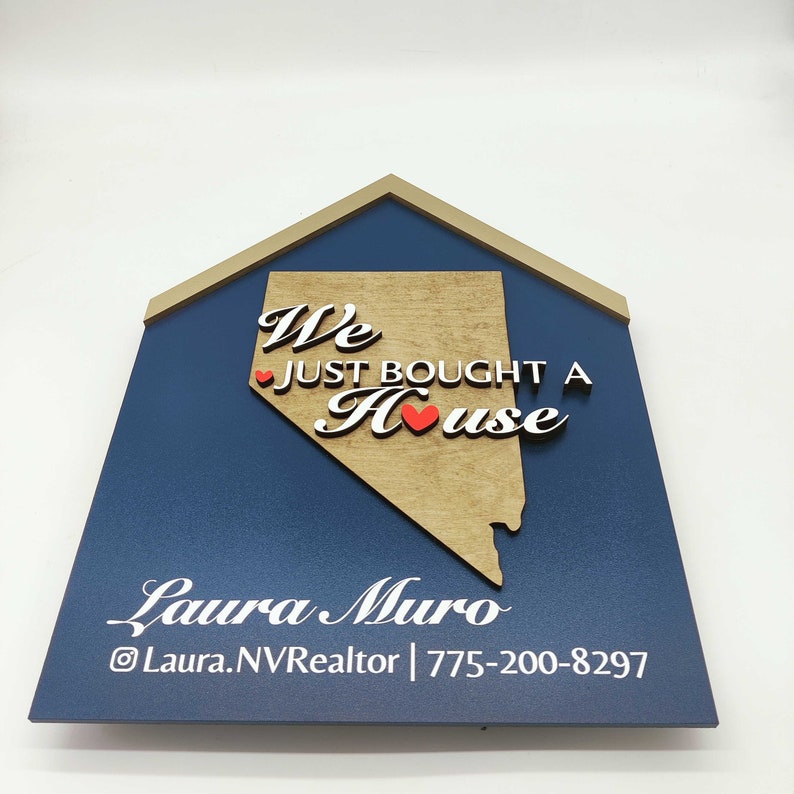 We Just Bought a House, House Shaped Sign, House Sign With LOGO, Sold ...
