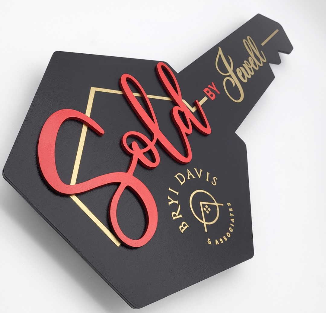 Key Sold Sign, Closing Photo Prop, 3D Key Sign for Realtors, Realtor ...