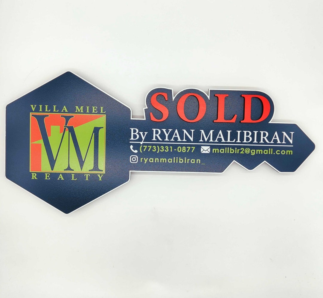 Sold Key Sign, Realtor Closing Custom, Sold Real Estate Agent Key ...