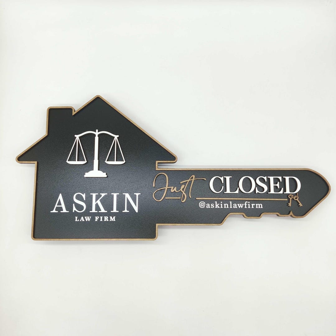 Just Closed Sign, 3D Key Sold Sign, Closing Photo Prop, Modern Key Sign ...