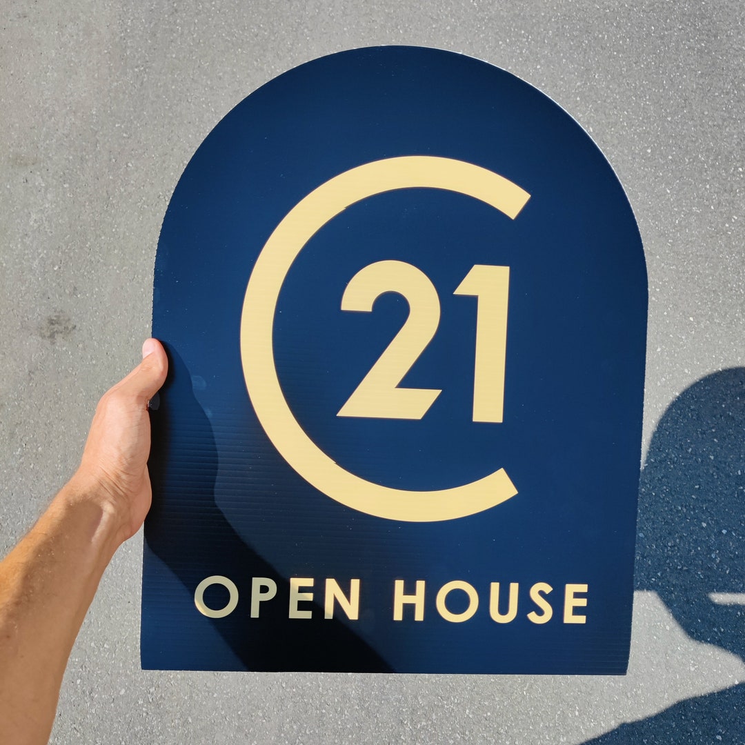 Arched Realtor Open House Sign, Custom Open House Yard Sign, Modern ...