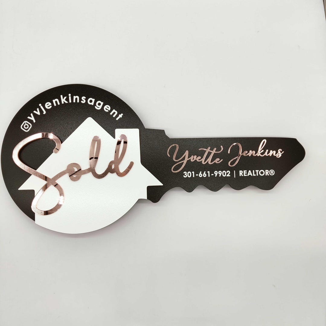 Realtor Sign Gold Sold, Rose Gold Mirror Closing Custom, Sold Real ...