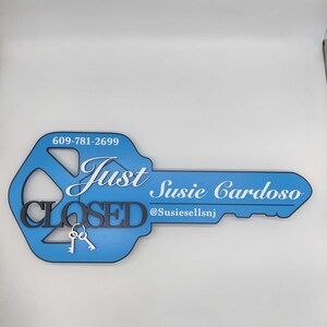 Just Closed Signage Key Sold Sign, Closing Photo Prop, Modern Key Sign ...