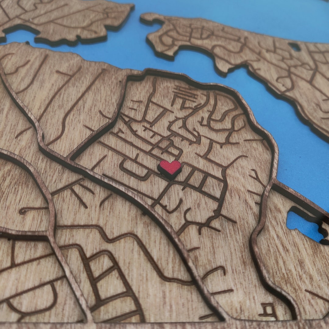 Laser Cut City Map Engraved World Map 3D Custom City Map - Etsy