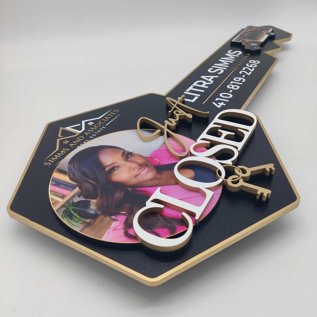Just Closed Sign, 3D Key Sign, Sold Real Estate Key, Closing Gift for ...