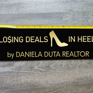 REALTOR SOLD SIGN, Closing Deals in Heels Sign, Real Estate Gift, Real ...
