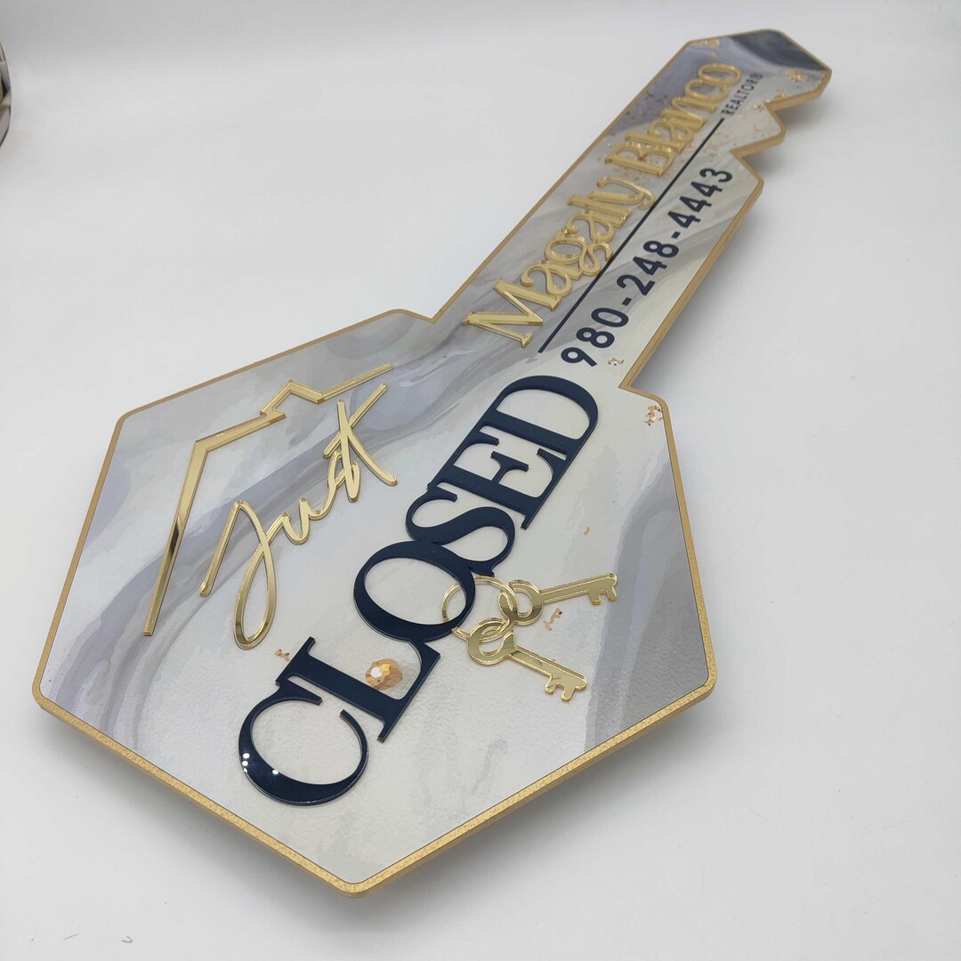 Just Closed Sign, Giant Key, Closing Photo Prop, Realtor Gift, Custom ...