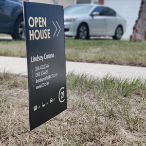 Custom Open House Vertical Sign, Open House Arrow Sign, Corrugated Open ...