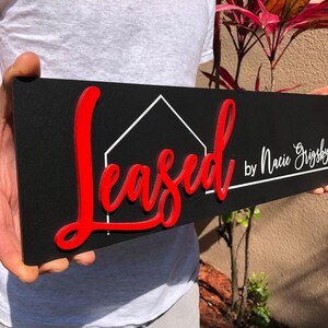 Leased Sign for Realtor | Leased 3D Wooden Sign | Closing Gift Real ...