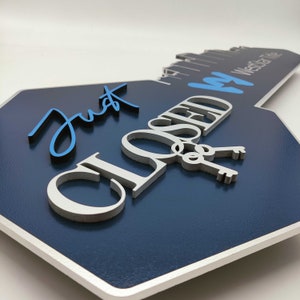 3D Just Closed Key Shaped Sign, Modern Key Sold Sign, Closing Photo ...