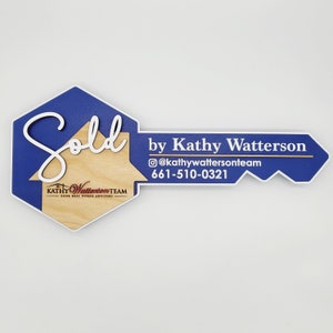 Key Sold Sign, Closing Photo Prop, Modern Key Sign for Realtors ...
