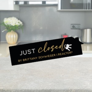 Just Closed for Realtor, Sold Wooden Sign, Closing Gift Real Estate ...