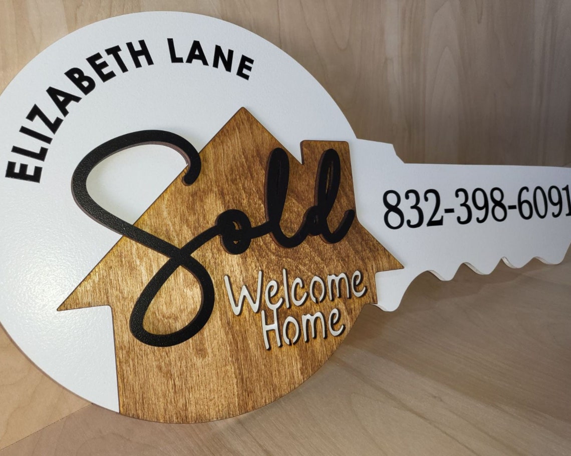 Sold Key Sign Realtor Closing Custom Sold Real Estate Agent - Etsy