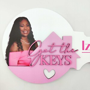Pink Cute Realtor Sign With Photo, Realtor Key Sign, Closing Photo Prop ...