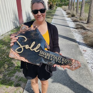 Custom Epoxy Resin SOLD Key Prop, Real Estate Key Sign in the Shape of ...