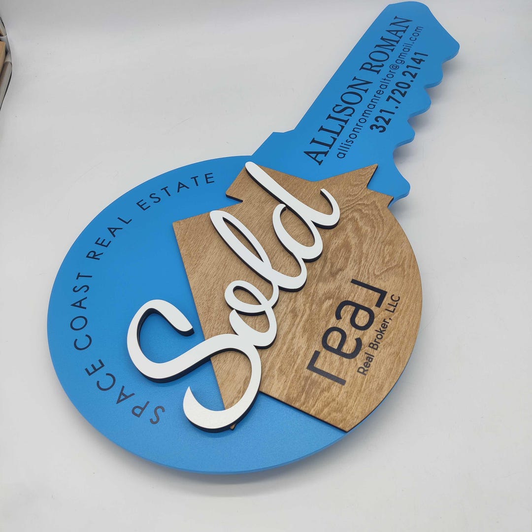Personalized Realtor Sold Key Sign, Custom Real Estate Agent Gift - Etsy