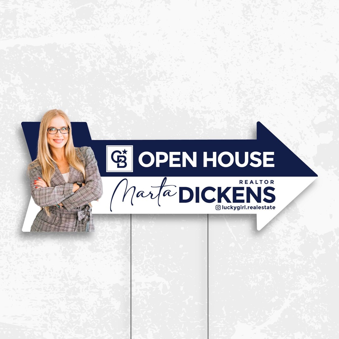 Open House Directional Sign, Open House Yard Sign, Directional Sign ...